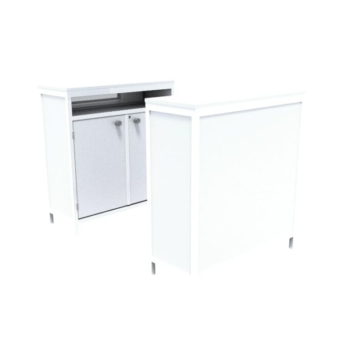 Lockable white counter
